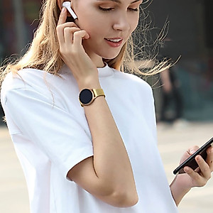 JKD Metal Band Compatible with Samsung Galaxy Watch 7 6 5 4 Bands 40mm 44mm, Galaxy Watch 6 Classic/4 Classic Band 42mm 46mm 43mm 47mm/Active 2, 20mm Stainless Steel Wristband Women Men, Rose Gold