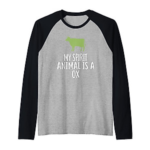 My Spirit Animal Is A OX T-Shirt Funny OXS Raglan Baseball Tee