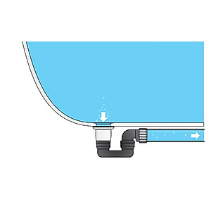 Bath Shower Drain Low Profile p Trap 1 1/2" Bath Flat Trap Kit for Acrylic bathtubs(Waste, Plastic Flexible Pipe + Trap)