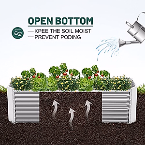 Land Guard 8×4×2 ft Galvanized Raised Garden Bed Kit, Galvanized Planter Raised Garden Boxes Outdoor, Large Metal Raised Garden Beds for Vegetables……