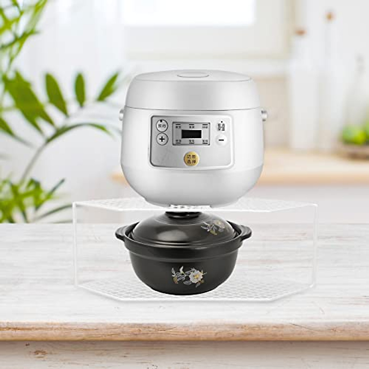 SHERCHPRY 2-Tier Corner Storage Shelf Metal Wire Cabinet Corner Shelf Organizer Plates Dishes Spices Rack Kitchen Cosmetics Makeup Organizer Holder for Home Pantry Bathroom