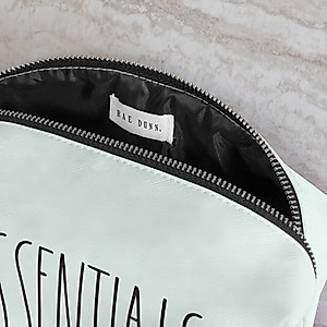 Rae Dunn Cosmetic Bag for Makeup & Toiletries. Fully Lined, Spacious Size: 10" W x 4.25" H x 4.75" D Loaf Pouch with Full-Zip Closure - Essentials
