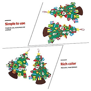 BESTOYARD 2 Sets Felt Christmas Tree Wall Hanging Decor Kids Decor Mantel Decor Xmas Decoration Christmas Tree Hanging Ornaments Felt Christmas Tree Wall Hanging Christmas Decoration Manual