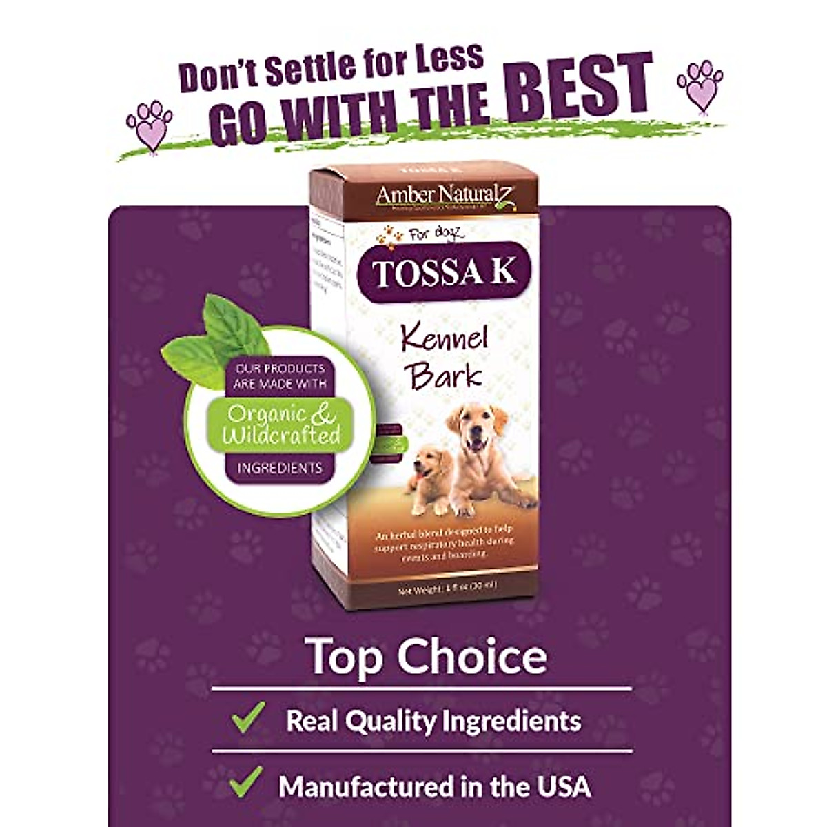 AMBER NATURALZ - TOSSA K - Kennel Bark - for Dogz - 1 Ounce
