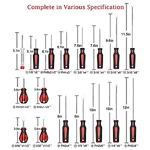 XOOL Magnetic Screwdriver Set 18 PCS, Professional Cushion Grip 9 Phillips and 7 Flat Head Tips Screwdriver Non-Slip for Repair Home Improvement Craft