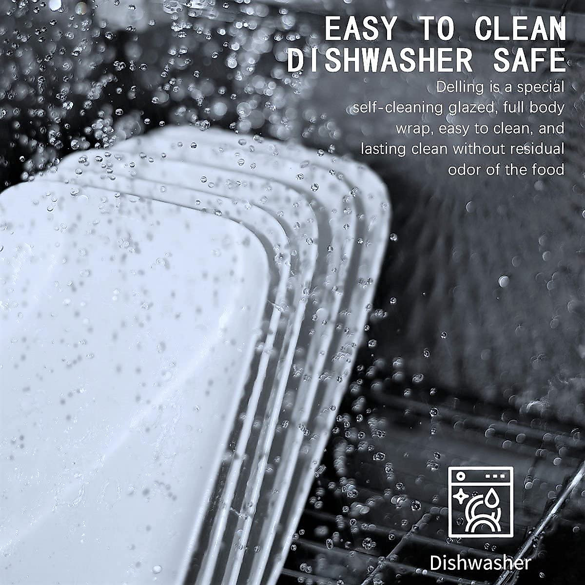 DELLING 16 inch Large Serving Platter Set & 8 Inch Rectangular serving Plates