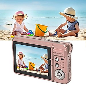 4K Digital Camera, 2.7in LCD Display, Vlogging Camera, 8X Zoom, 48MP, Rechargeable Mini Camera, with Fill Light, Anti Shake, for Photography Continuous Shooting (Pink)