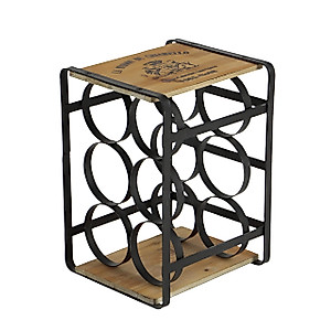 Deco 79 Metal Wood Wine Holder, 10 by 13-Inch