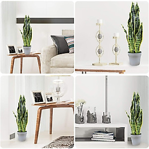 Artificial Snake Plant Faux Sansevieria 26 Inch Feaux Plastic Greenery Agave Potted Plants for Home Office Garden Decoration