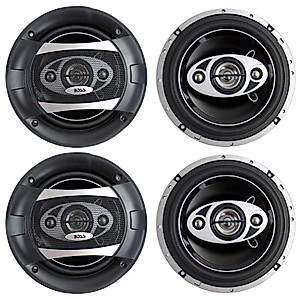 4 New BOSS Audio P65.4C 6.5" 4-Way 400W Car Audio Coaxial Speakers Stereo P654C