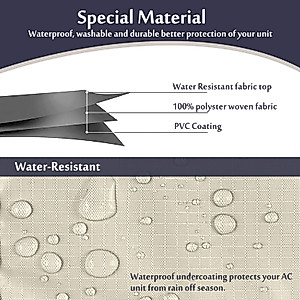 Foozet Air Conditioner Cover for Outside Units, AC Cover for Outdoor Central Unit Square Fits up to 36 x 36 x 39 Inches