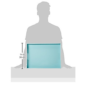 American Atelier Carry 14 x 19 inches Rectangular Tray with Handle, 14 x 19 inch, Teal