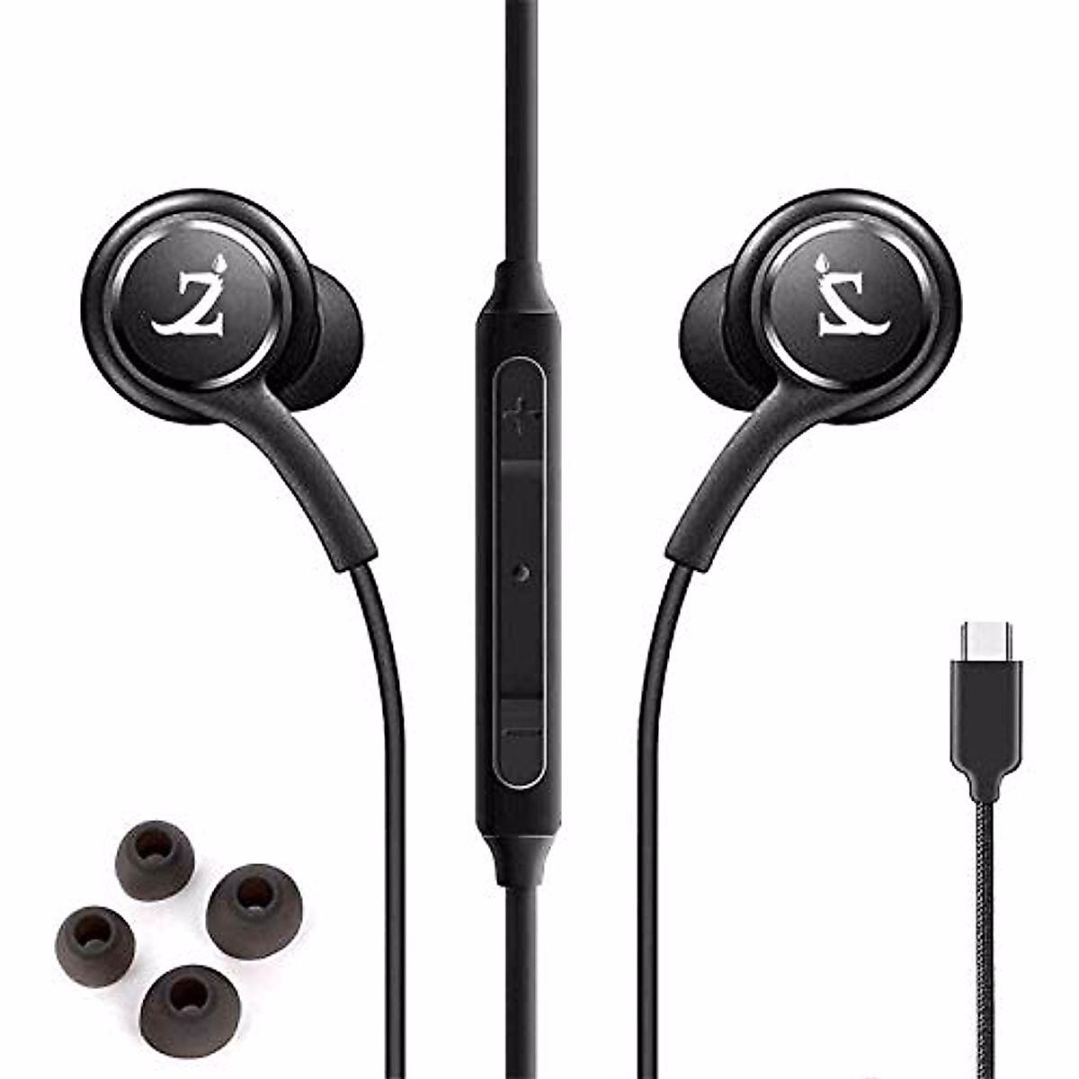 ZAMZAM PRO Stereo Headphones Compatible with Your OnePlus 7pro with Hands-Free Built-in Microphone Buttons + Crisp Digital Titanium Clear Audio! (USB-C/PD)