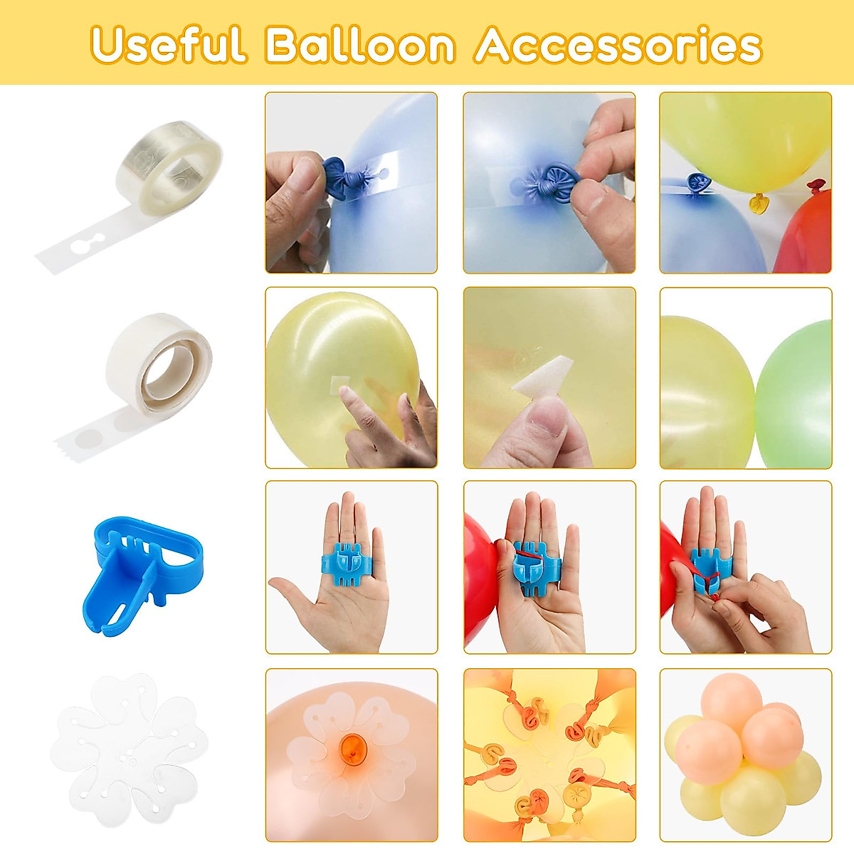 RUBFAC Balloon Pump Electric, Portable Balloon Blower Machine 110-120V 600W Air Balloon Inflator with Balloon Accessories for Balloons Decoration Birthday Parties Baby Showers Weddings (Red)