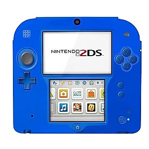 PdP Silicone Protective Case Compatible with Nintendo 2DS – Non-Slip Textured Grip Nintendo 2DS Case – Full Front and Back Protection 2DS Non-Screen Protector – Cute and Modern Colors (Blue)