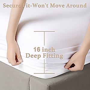 SONORO KATE Cotton Queen Size Sheets - 1000 Thread Count, Luxury 100% Egyptian Cotton Sheets Set, Cooling Bed Sheets, Deep Pocket up to 16" - 4 Piece (White, Queen)