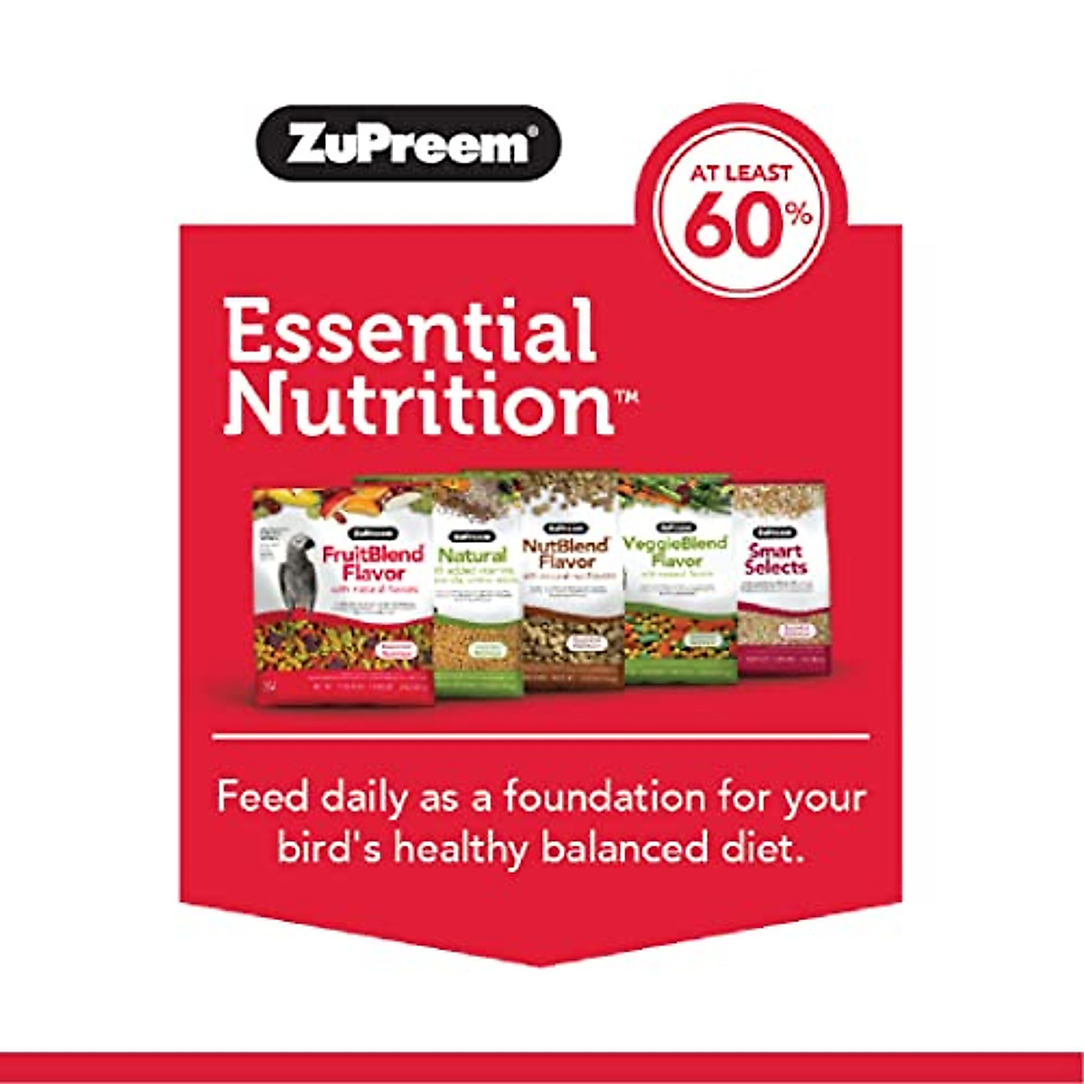 ZuPreem FruitBlend Flavor Pellets Bird Food for Parrots and Conures, 3.5 lb - Daily Blend Made in USA for Caiques, African Greys, Senegals, Amazons, Eclectus, Small Cockatoos