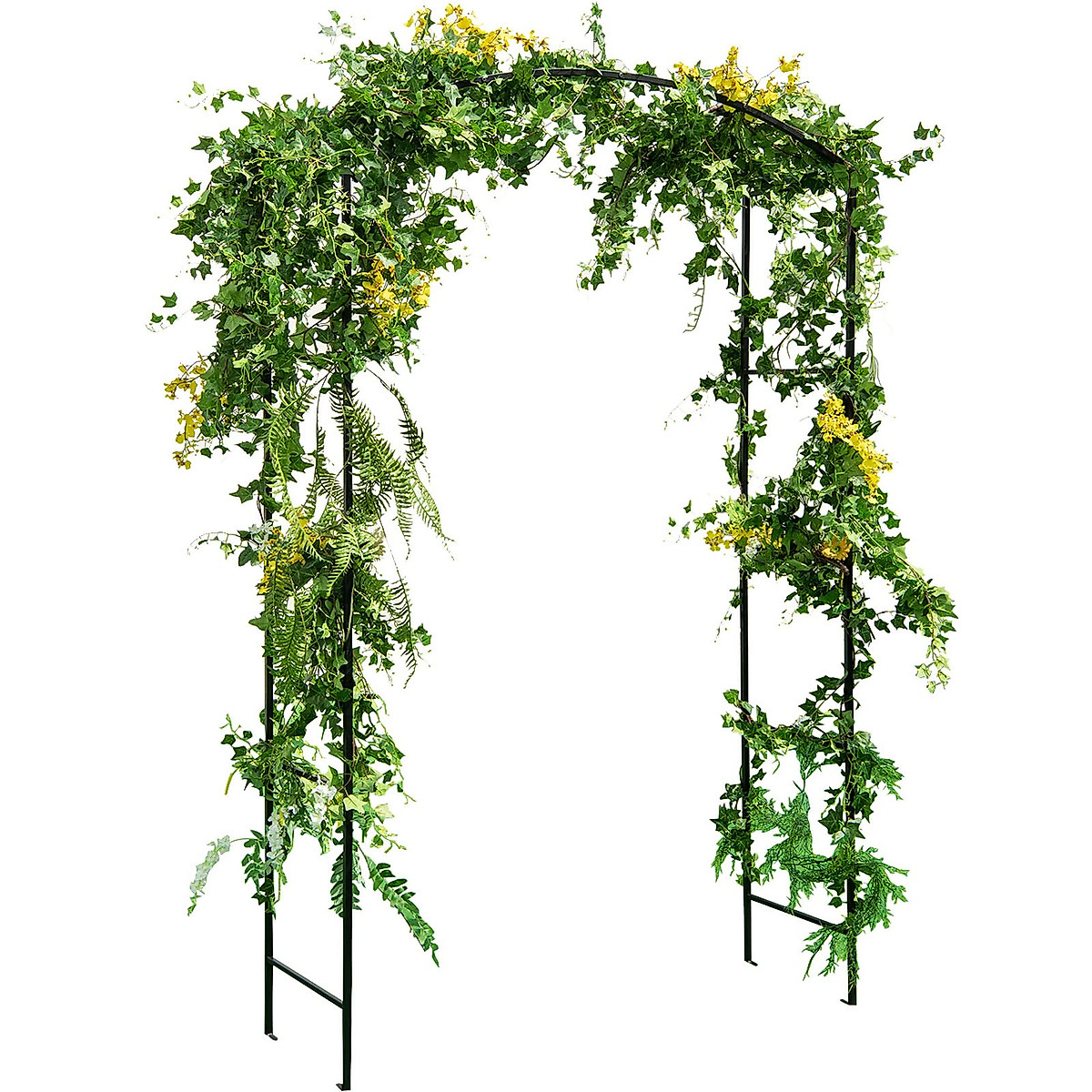 Giantex Garden Arch Trellis, 7.5FT High x 4.6FT Wide, Metal Garden Arbor Rose Arch for Climbing Plants, Wedding Archway with Stakes, Outdoor Trellises Pergola for Lawn Bridal Party Decoration
