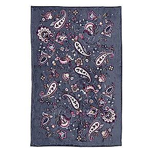 Vera Bradley Women's Fleece Plush Throw Blanket, Felicity Paisley, 80 X 50