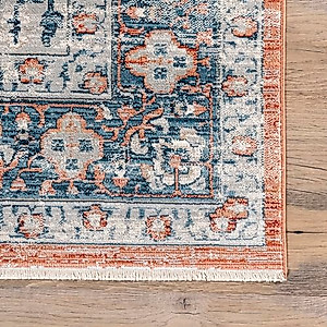 nuLOOM Zara Vintage Medallion Area Rug, 5x7, Orange