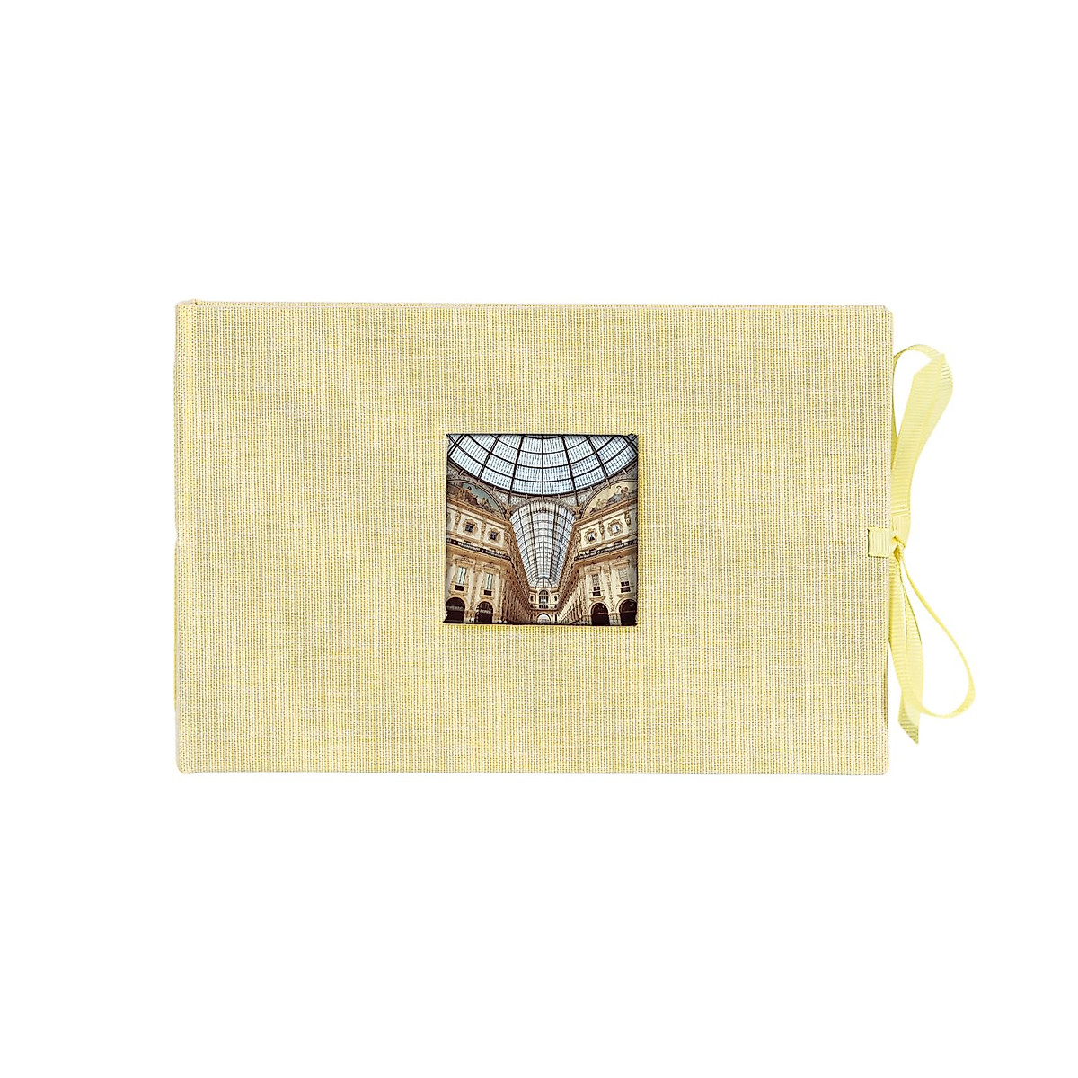 Kolo Noci Small 4x6 Photo Album, Holds 24 Photos, Ideal for Weddings and Baby Books, Yellow Chambray