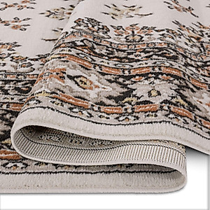 Home Dynamix Premium Sakarya Traditional Medallion Border Area Rug, Ivory/Brown, 7'9"x10'8" Rectangle