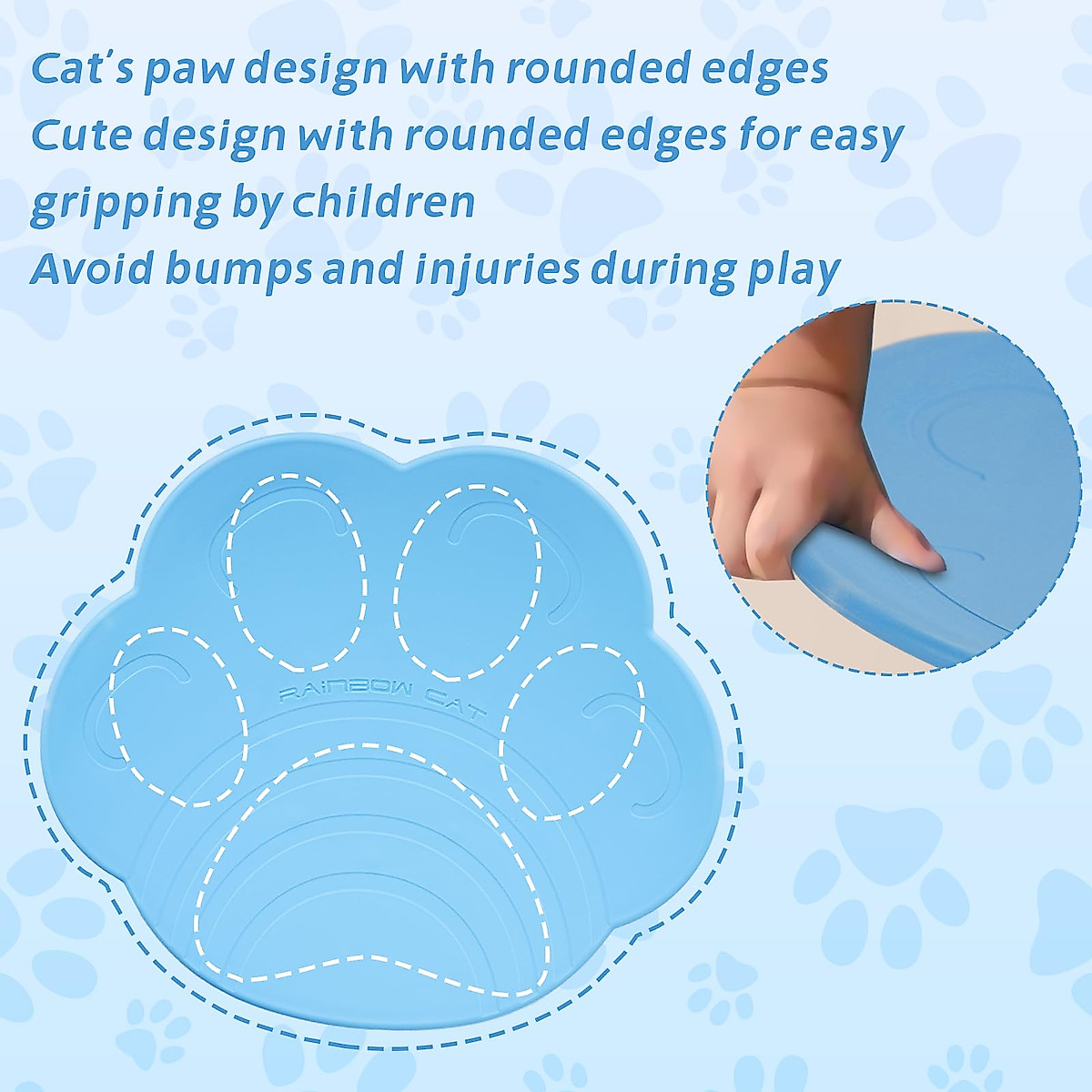 XLOVTBANG Kids Swivel Chair, Kids Sensory Spinning Chair for Autism, Body Coordination Training Chair, Cat Claw Shaped Non Slip Sensory Toys 360° Spinning Chair for Kids Aged 3+ (Blue)