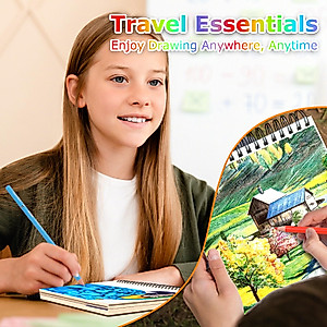 9" x 12" Sketch Book, 2-Pack 50 Sheets Spiral Bound Art Sketchbook, Acid Free Artist Drawing Book Paper, Art Supplies for Adults Kids, Craft Activities, Sketch Paper for Drawing Coloring Sketching