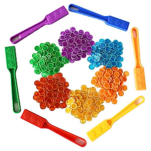 Yuanhe Magnetic Bingo Chips Set - 6 Colors Magnetic Wands with 600 Metal Chips for Counting and Sorting, Educational Activities