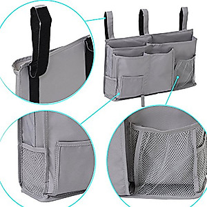 Oululu Bedside Caddy - Hanging Bedside Storage Organizer Bag for Bunk Beds Sofa (Grey)