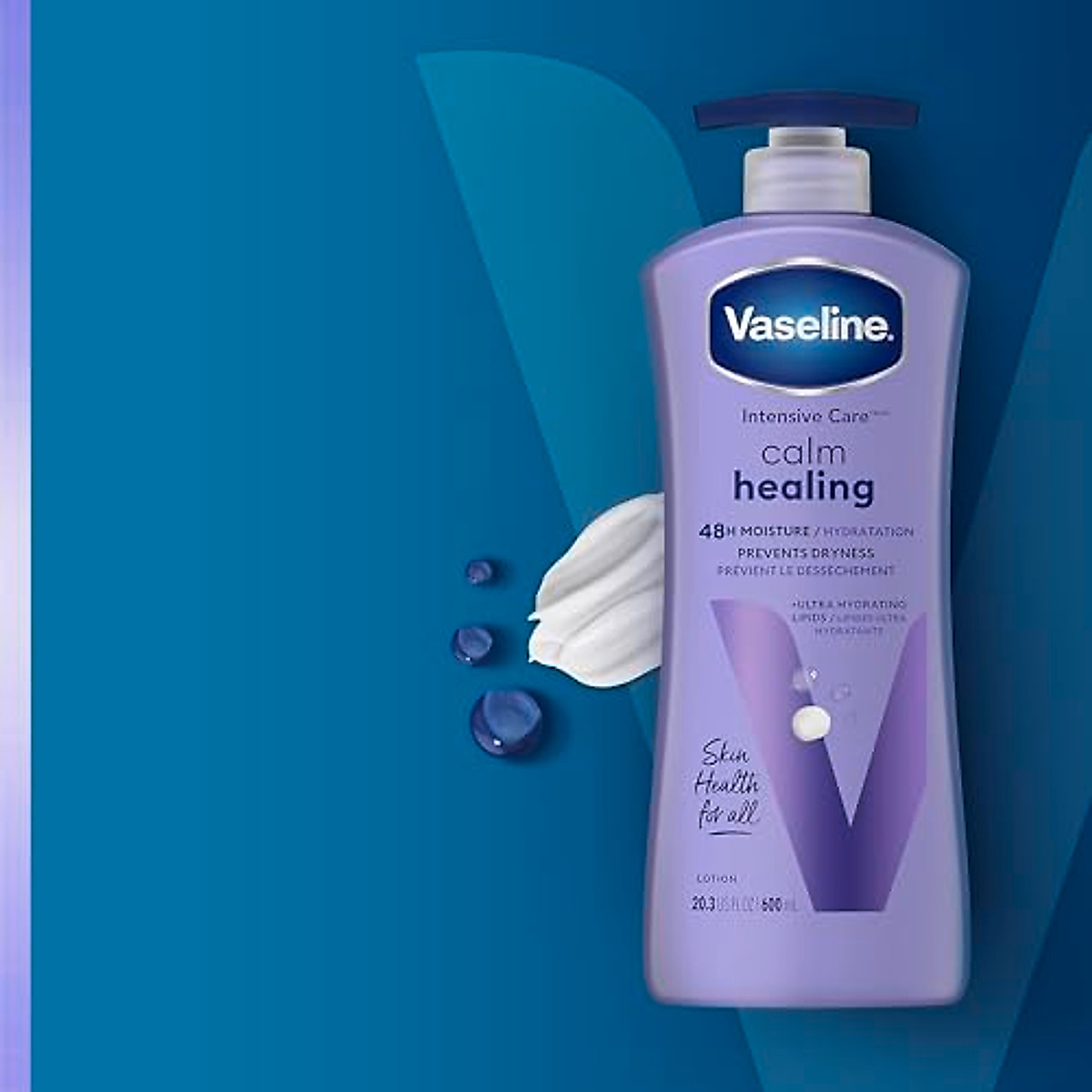 Vaseline Intensive Care Calm Healing Body Lotion 3 count for Dry Skin Made with Ultra-Hydrating Lipids and Lavender Extract to Heal and Restore Dry Skin 20.3 oz