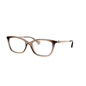 Coach HC6146U Universal Fit Prescription Eyewear Frames, Transparent Brown/Demo Lens, 53 mm