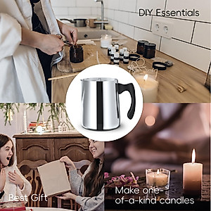 CasaCulina Candle Making Pouring Pot, 32oz Stainless Steel Wax Melting Pot with Heat-Resistant Handle, Double Boiler Candle Making Pitcher with Dripless Pouring Spout Design