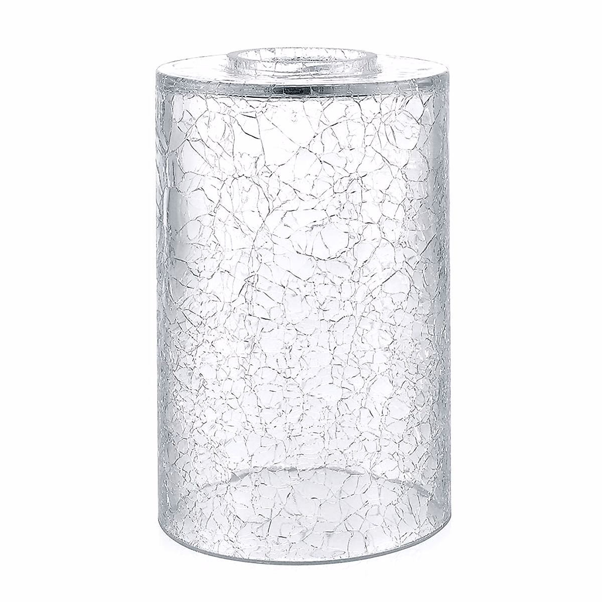 Skelang Clear Glass Shade, Light Shade with Crackle, Lampshade with 1-5/8" Fitter, Cylinder Replacement Shade for Pendant Light, Wall Sconce, Vanity Light, Table Lamp, Pack of 3
