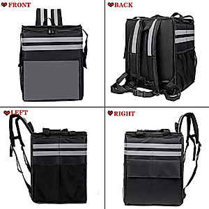 OGEFOTED Insulated Pizza Delivery Bag, Food Delivery Backpack, Leak-Proof Thermal Backpack,Soft Sided Cooler Grocery Backpack