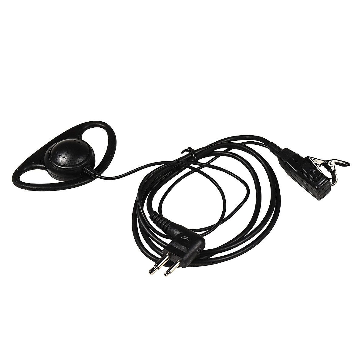 HQRP D Shape Earpiece Headset PTT Mic Compatible with Motorola CP250, CP300, RDV-2080D, RDV-5100, VL50