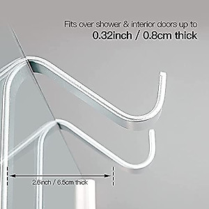 FINECHI Over the Door Shower Caddy Hanging Storage Organizer Rust Proof Aluminum Bathroom Tub Storage Rack with Hooks and Baskets(Brushed Nickel, 2-Tier)