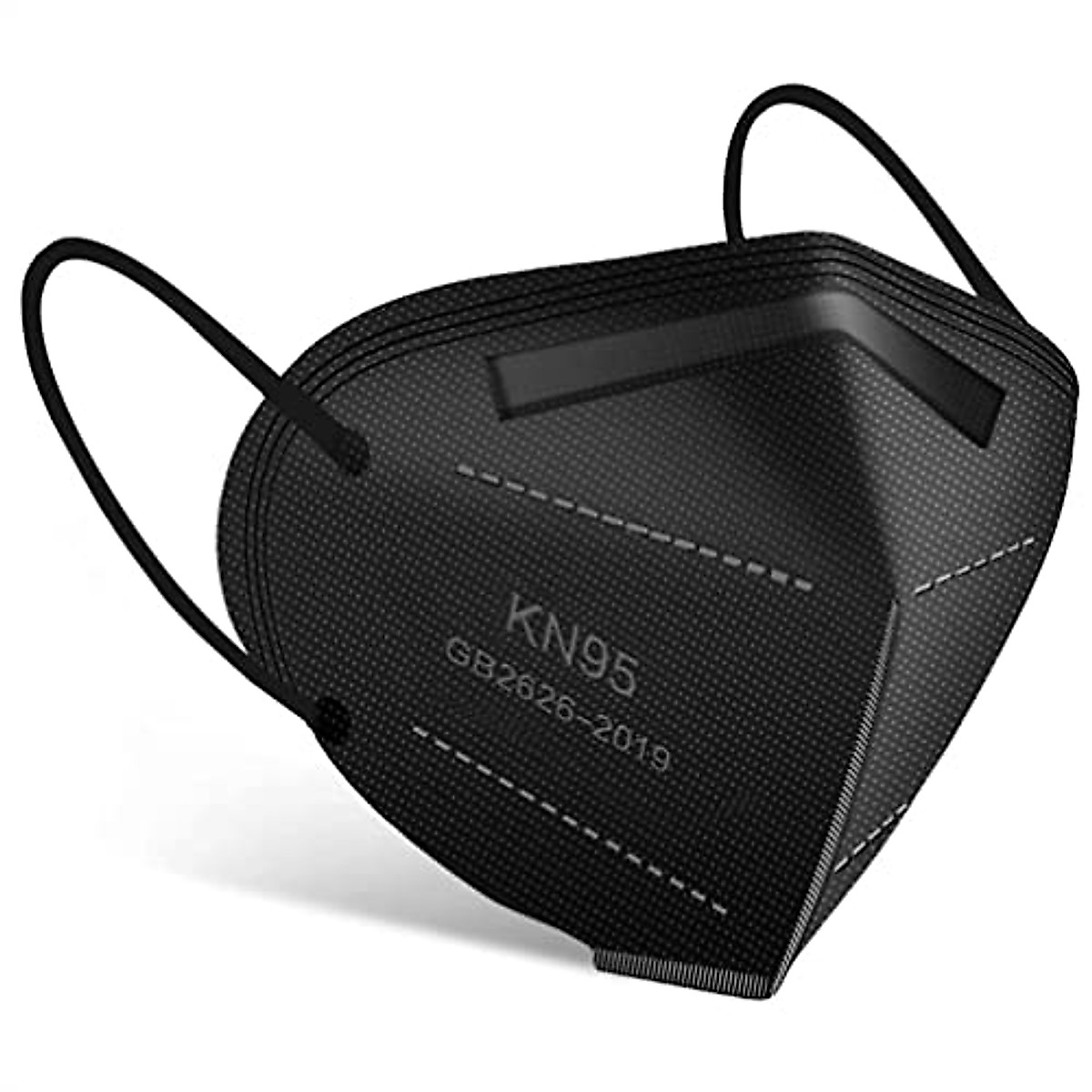 KN95-5 Layer Face Mask (10 pcs) black – Filtration>95% with Comfortable Elastic Ear Loop | Non-Woven Polypropylene Fabric, Protection for Essential Workers
