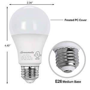 DEWENWILS 8-Pack Dimmable LED A19 Light Bulb, Soft White Light with Warm Glow, 800 Lumen, 2700K, 10W (60 Watt Equivalent), E26 Medium Screw Base, UL Listed