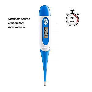 Digital Pet Thermometer for Accurate Fever Detection, Suitable for Cats/Dogs/Horse/Veterinarian, Waterproof Pet Thermometer, Fast and Accurate Measurements in 20 Seconds (Blue)