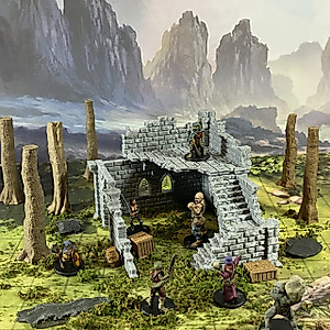 Extruded Gaming Building Ruins Set 2A