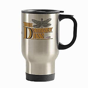 Gilmore Girls Travel Mug - Novelty Gifts, Stainless Steel Insulated Cup By Vitazi Kitchenware - Great Gift for Fans Of The TV Show, Stars Hollow, Luke's Diner Dragonfly Inn, With Image (Silver)