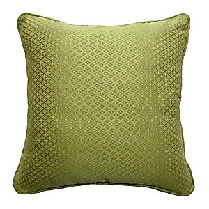 ReynosoHomeDecor 34x34 Olive Green with Light Gold Dots Brocade Decorative Throw Pillow Cover (El Pino Collection)
