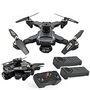 The Bigly Brothers E58 Mark V Extremis 1080P Drone with Camera, Brushless Motors, 360 degrees of obstacle avoidance, 2 Batteries included, below 249 Grams, NO ASSEMBLY REQUIRED, Ready to Fly ! - Black