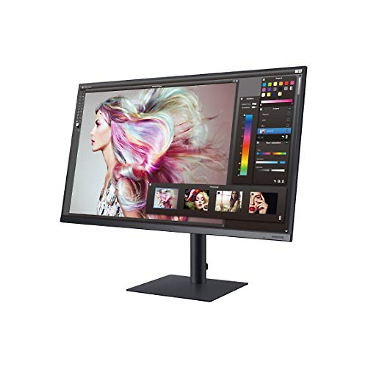 Samsung TU87F Series 32-Inch Viewfinity 4K UHD Pro Monitor, VA Panel, 60Hz, 5ms, HDR10, sRGB, HDMI, Dual 4K Display, Fully Adjustable Stand, Eye Saver Mode (LF32TU874VNXGO) Dark Blue Gray