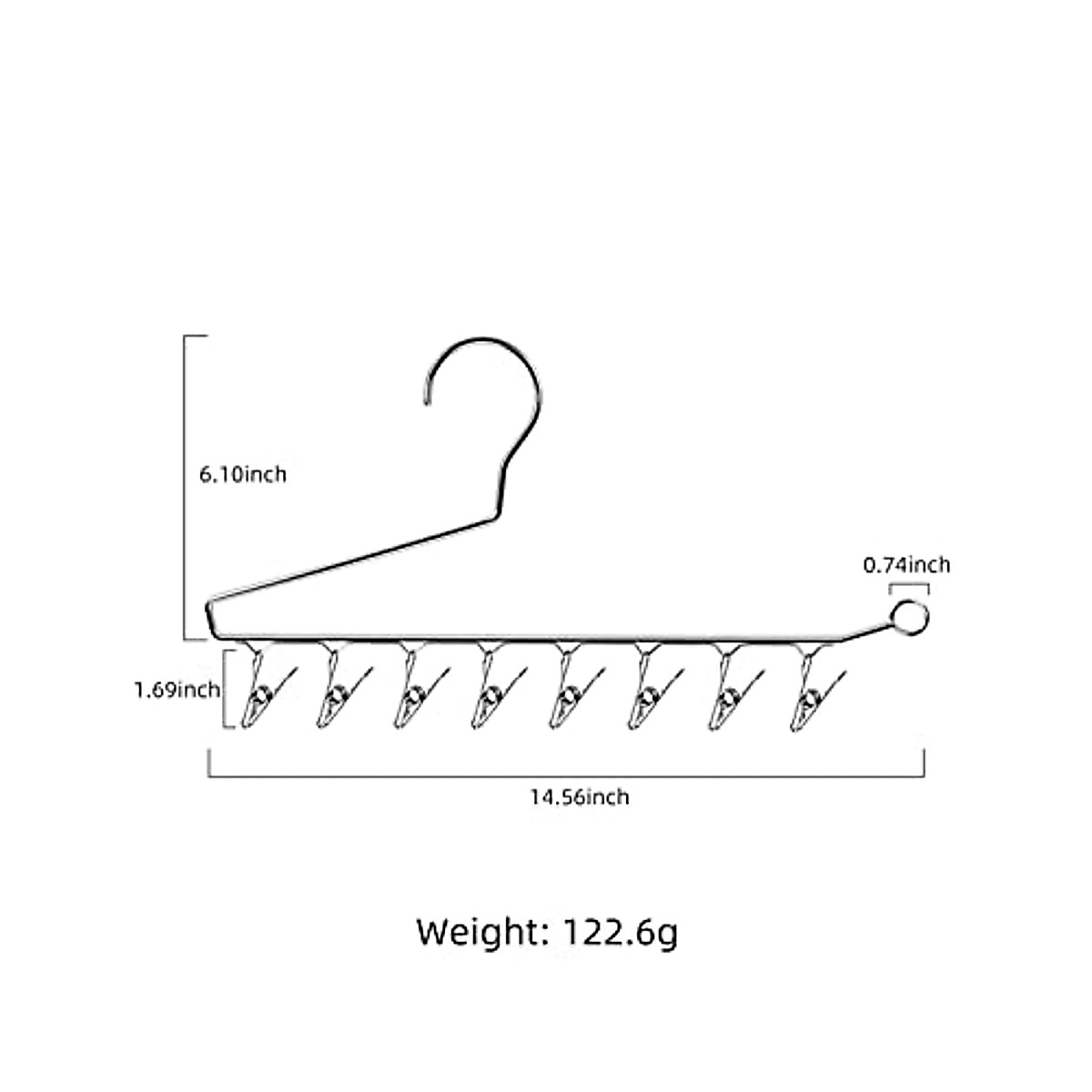 【2-Pack】 WAIKAS Pants Hangers with 8 Clips, 39cm, 304 Stainless Steel