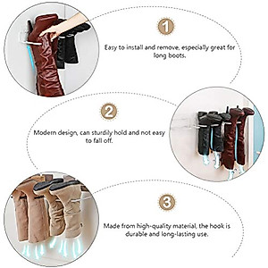 Holibanna Wall Mounted Shoe Rack 2pcs Wall Mount Boot Hanger Steel Shoes Holder Storage Organizer White Shoe Organizer Rack