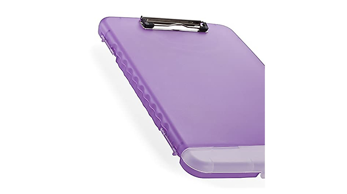 Officemate Slim Clipboard Storage Box - Purple