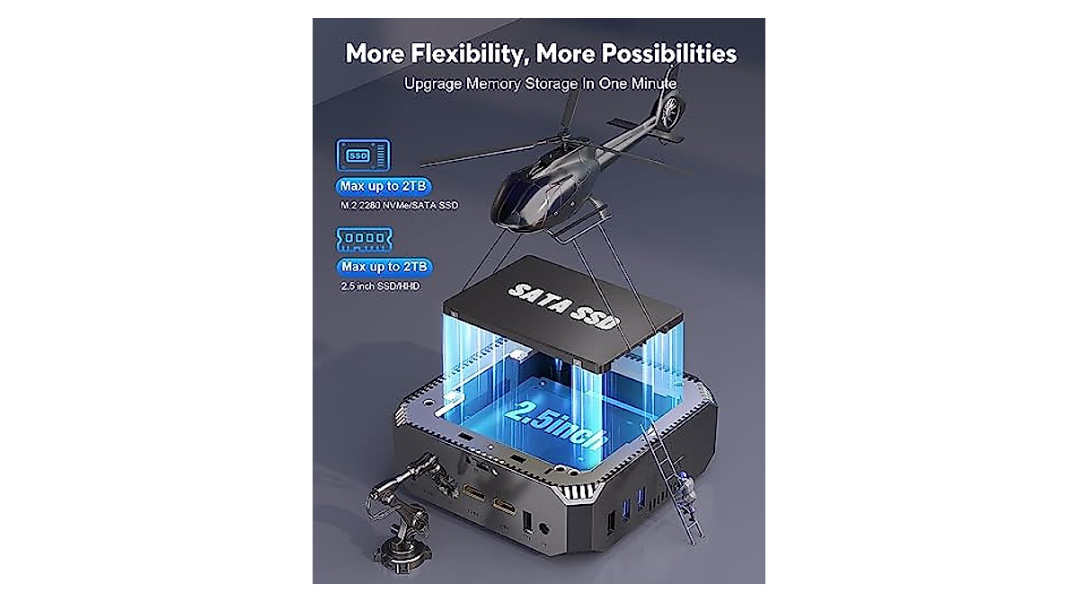 KAMRUI AK2 Plus Mini PC with Intel 12th Gen N100 - Powerful Small Desktop