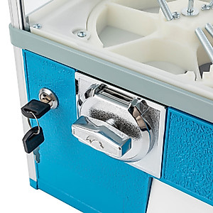 Vending Machine, Big Capsule Vending Candy Gumball Machine, Large Load Capacity Gumball Bank, Gumball Dispenser Commercial Vending Machines for Game Stores Retail Stores Home (Blue)